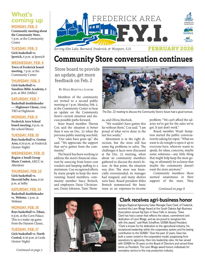 Frederick Area F.Y.I. –February 2026